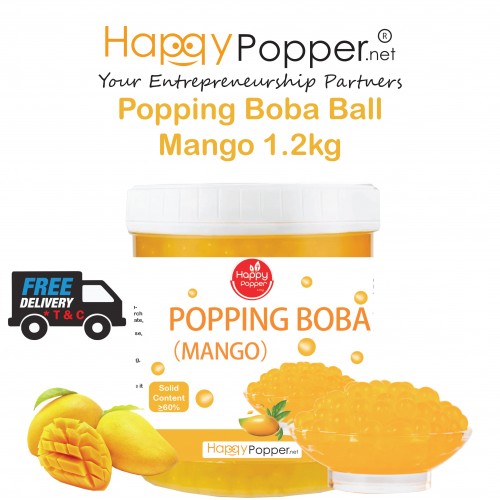 Popping Boba Pearl Coating Juice Ball 1.2kg - Mango ( 12 Btl/Ctn ) BT-J0045 芒果口味爆爆珠1.2公斤装